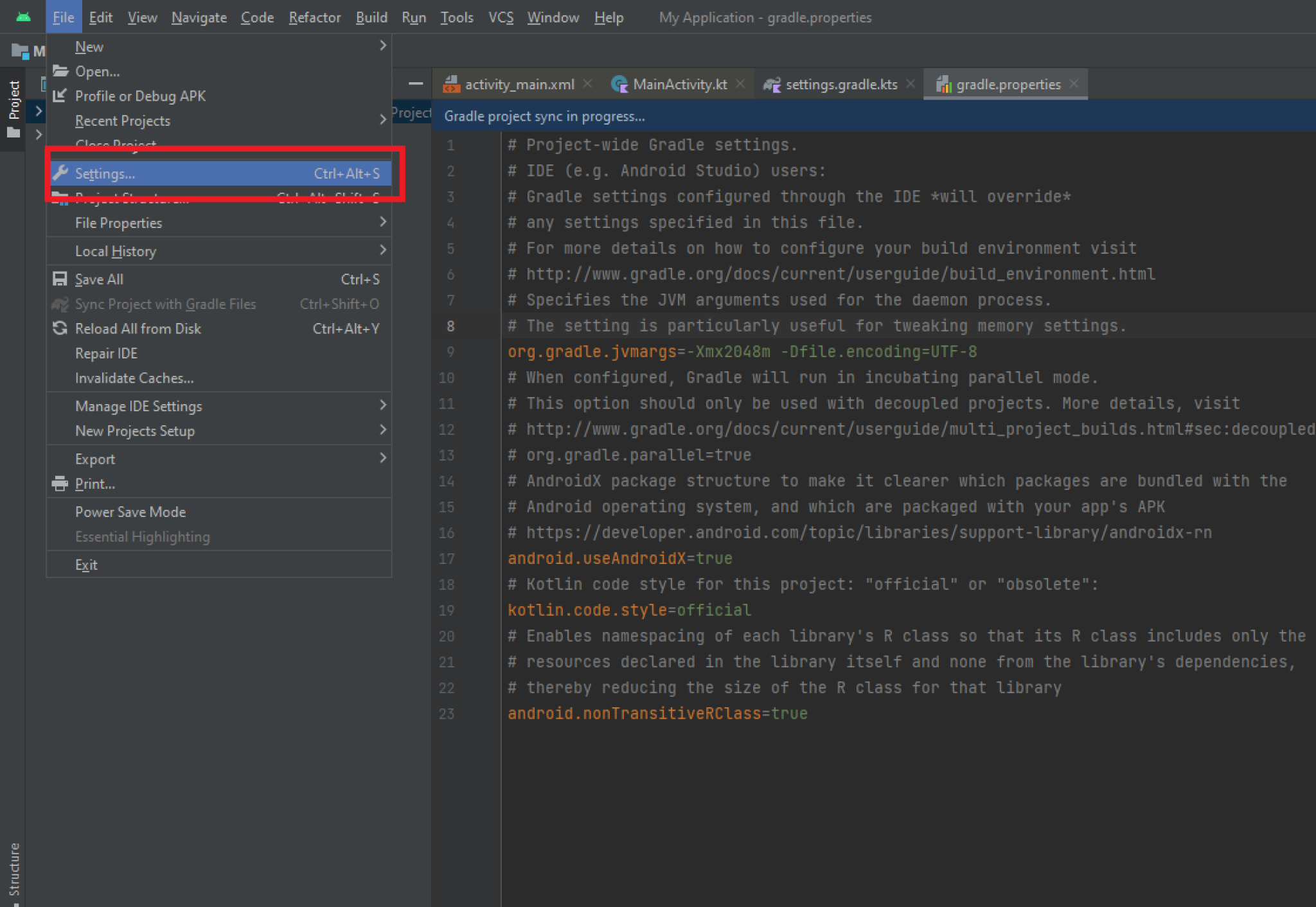 How to Access Android Project Settings? - Pttrns