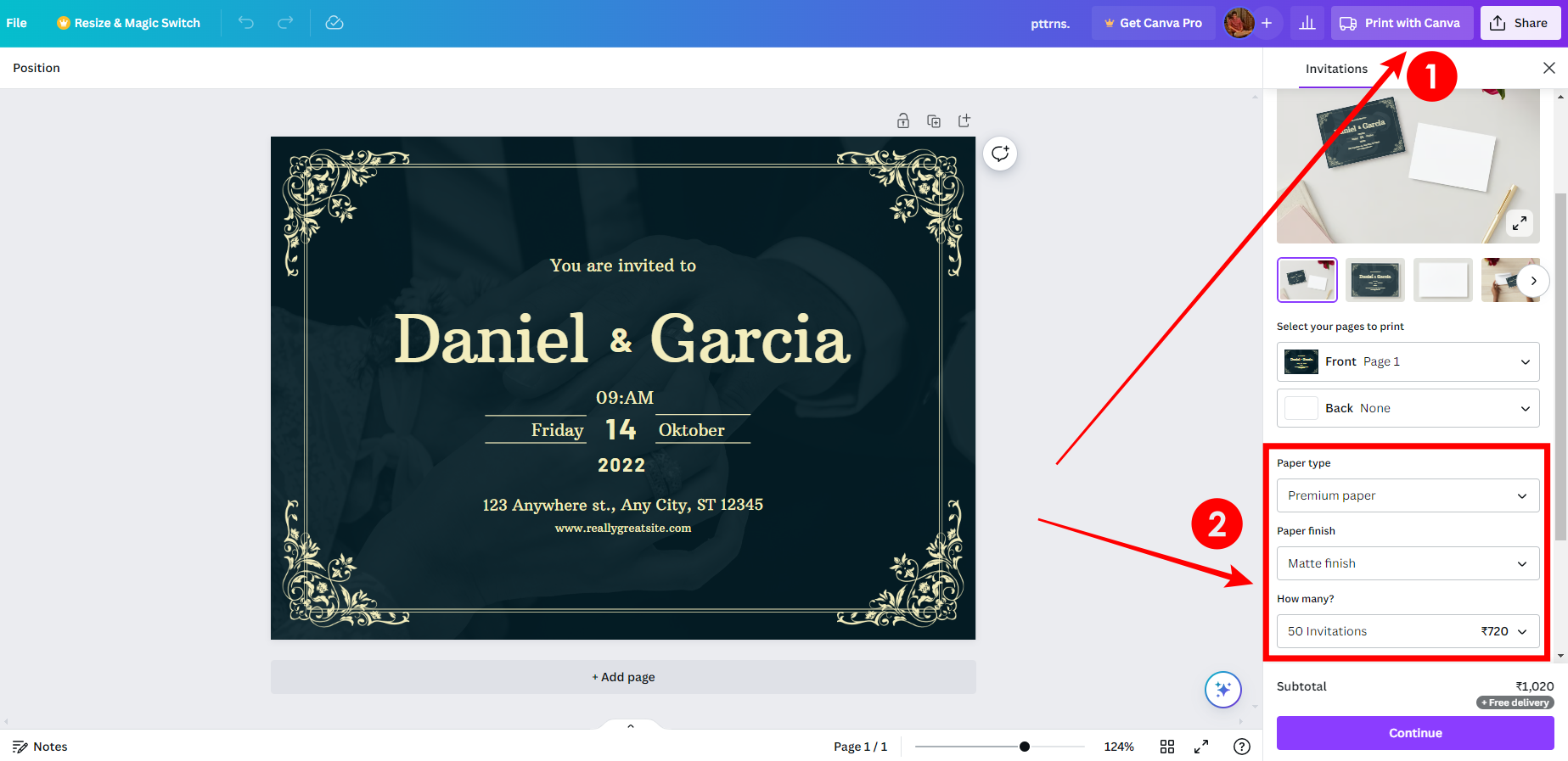 How To Print Invitations From Canva - Pttrns