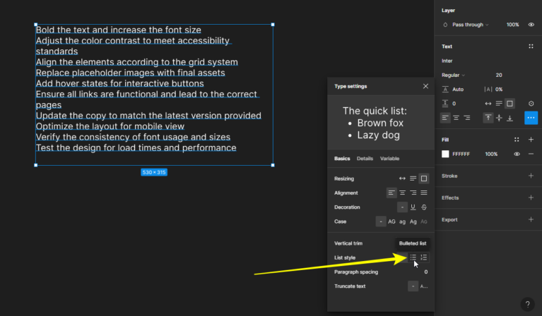 How To Add Bullet Points in Figma - Pttrns